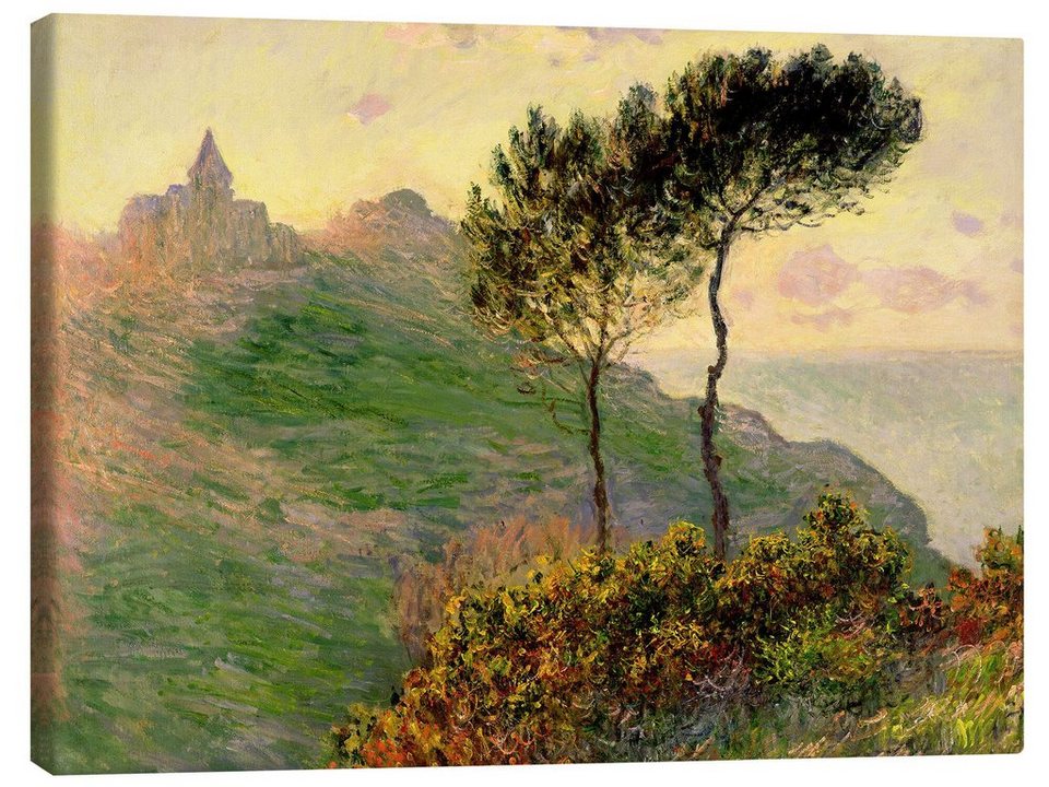 Posterlounge Leinwandbild Claude Monet Kirche Von Varengeville