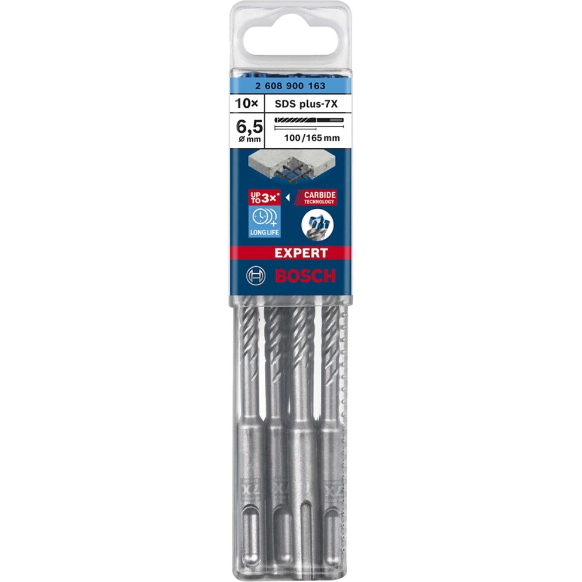 BOSCH Universalbohrer Expert SDS plus-7X, (10 Stück), Hammerbohrer - 6 ...