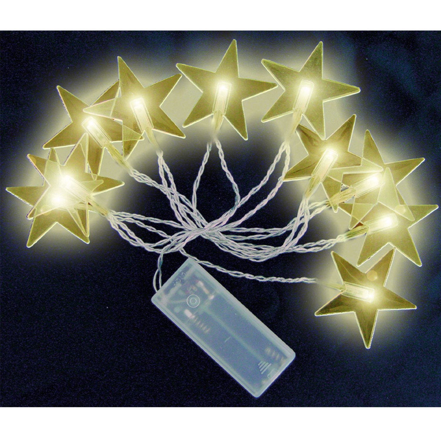 Mojawo Lichtervorhang 3 Stück 10er Led Sternenlichterkette Sternenkette