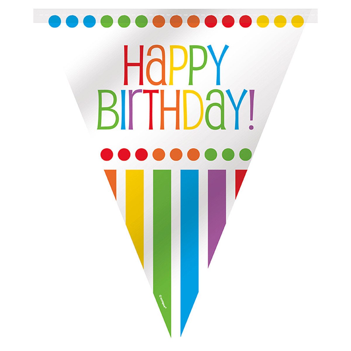 Unique Industries Inc. Hängedekoration Wimpelkette Happy Birthday Rainbow Party 365cm