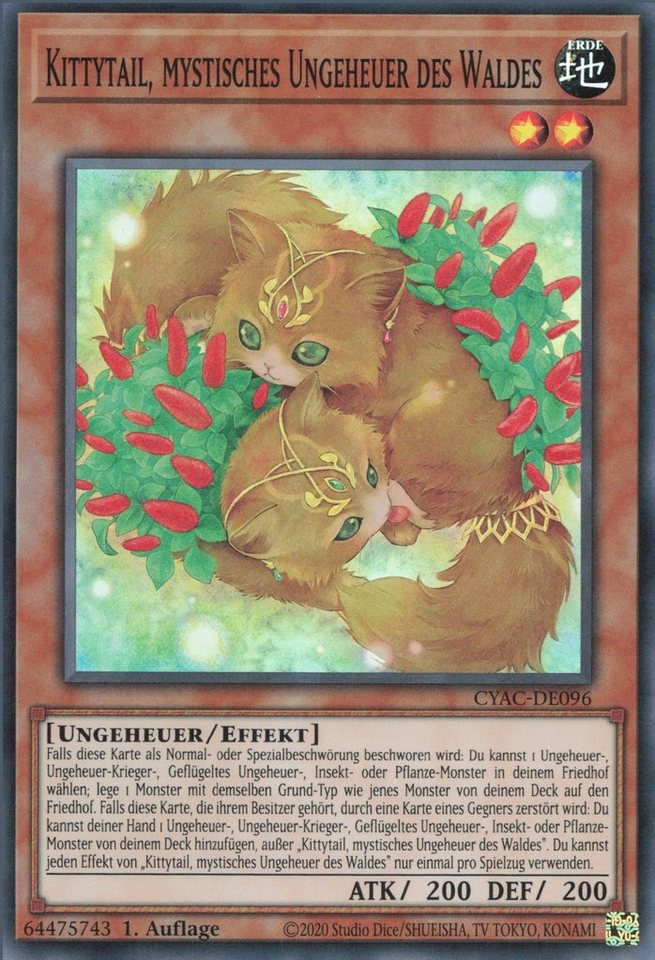 Recollectibles Sammelkarte Yugioh Karte Kittytail Mystisches Ungeheuer