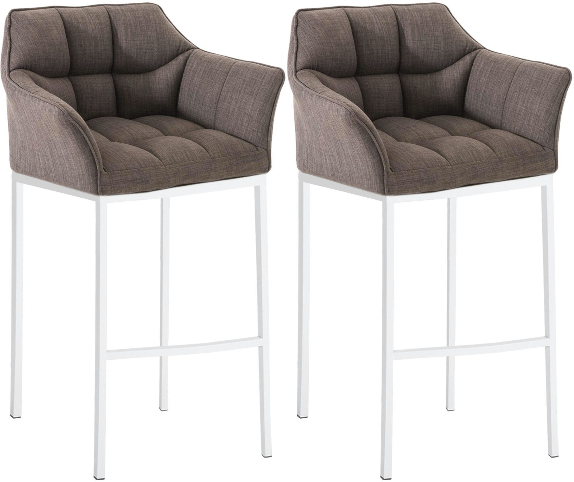 CLP Barhocker Damaso Stoff (2er Set, 2 St., 2er), mit 4-Fuß Gestell