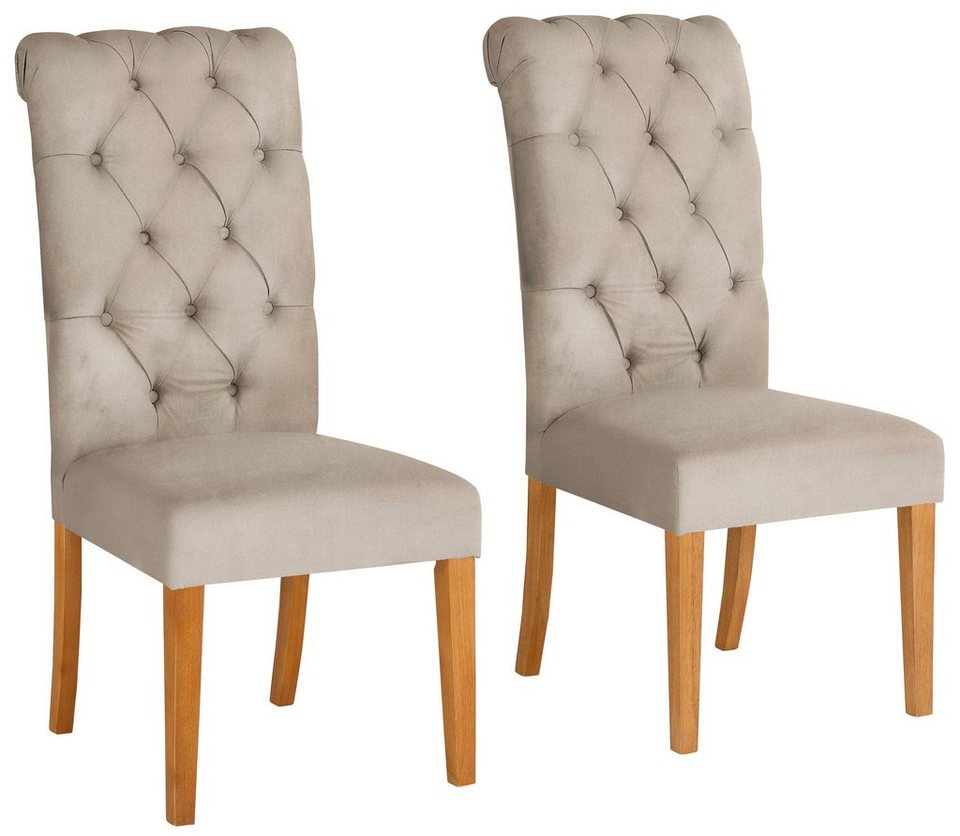 Home Affaire Esszimmerstuhl Liao Set 2er Set Mit Edler Knopfheftung