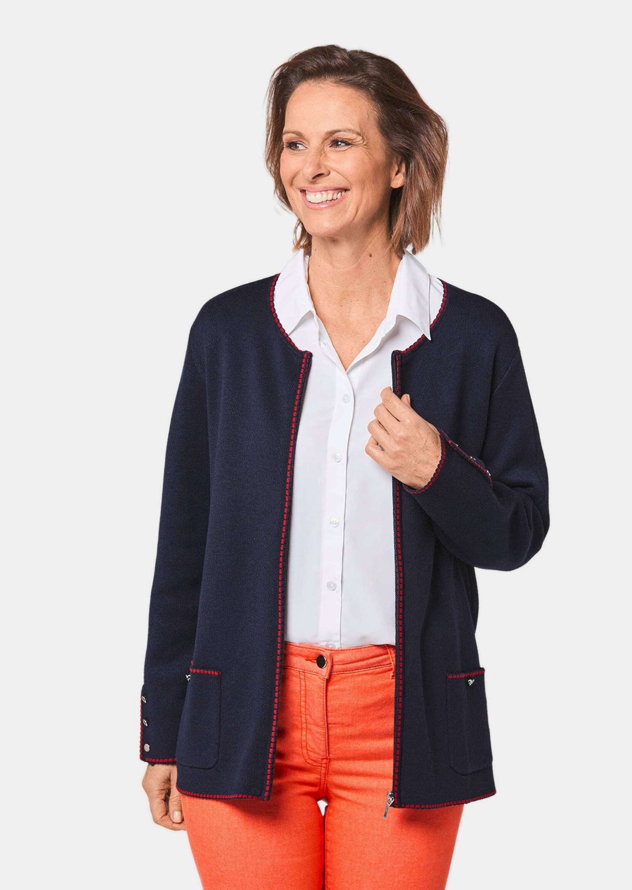 Goldner Strickjacke Strickjacke Mit Reißverschluss