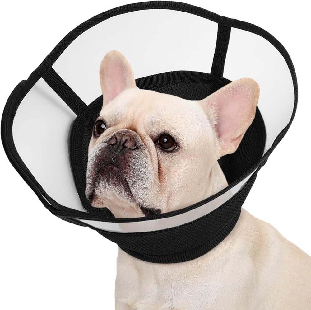 FELIXLEO Schutzkragen Halskrause Hund Weich Leckschutz Einstellbar Atmungsaktiv für Hunde M