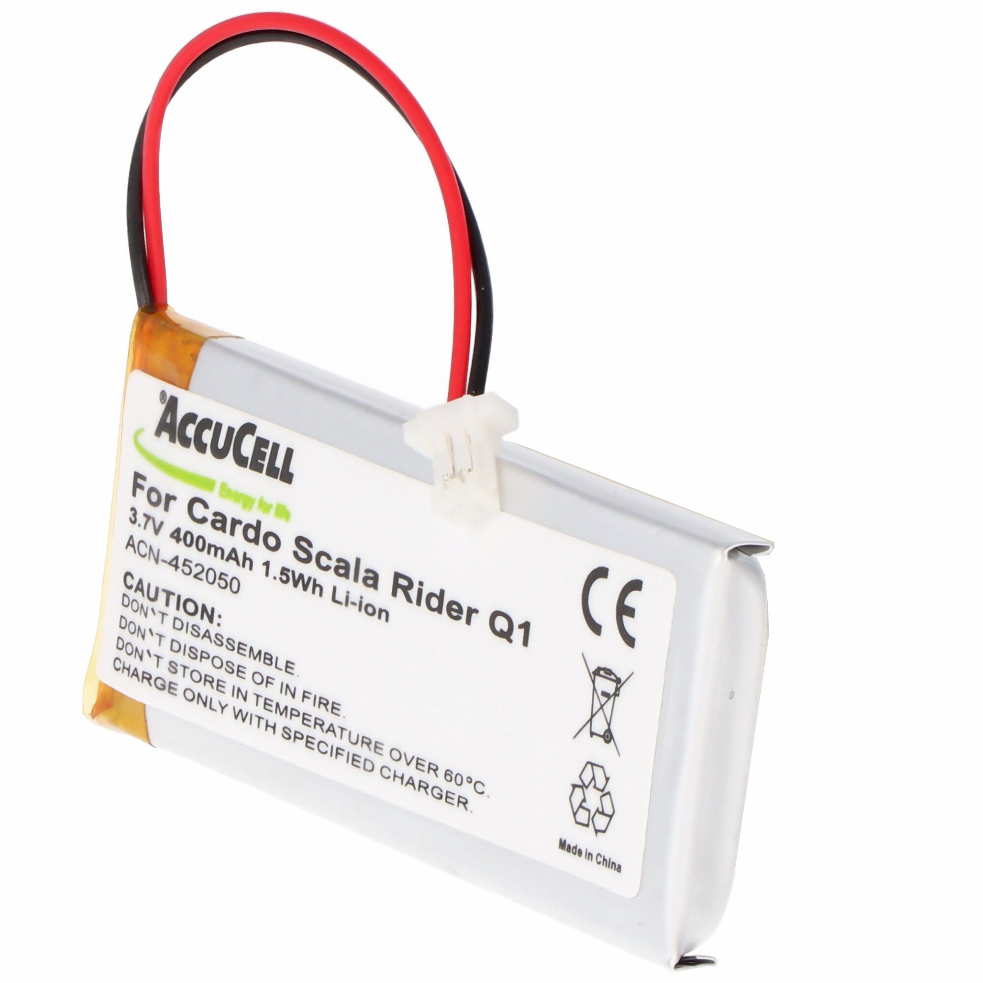 AccuCell Akku passend für den Cardo Rider Q1, Scala Rider Q1, Q3, Scala ...