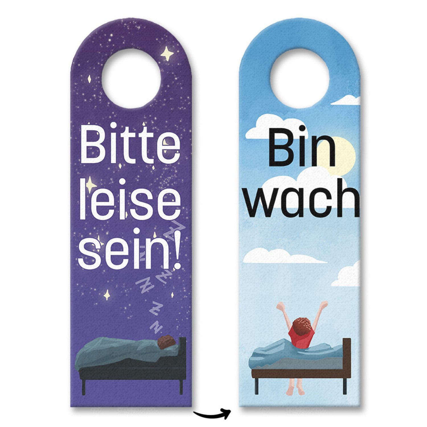 speecheese Dekohänger Bitte leise sein oder Bin wach Türhänger 10er Set ...