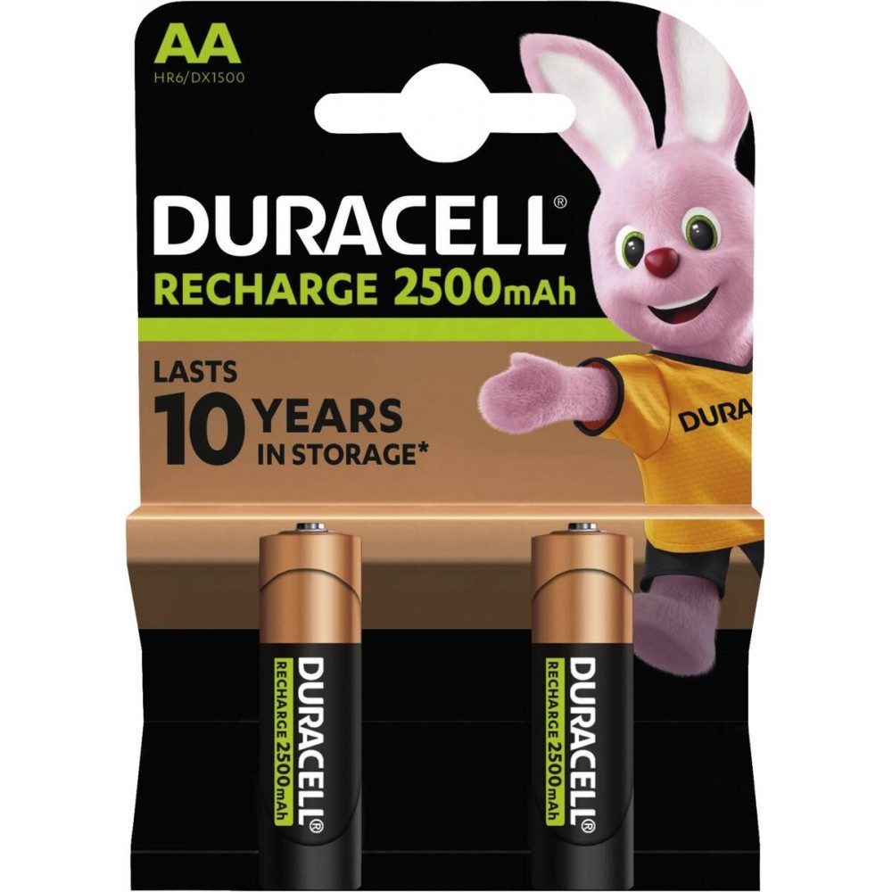 Duracell Duracell HR06 AA Akkus 2400 mAh 2er Blister Batterie, Hohe Kapazität von 2400 mAh ...