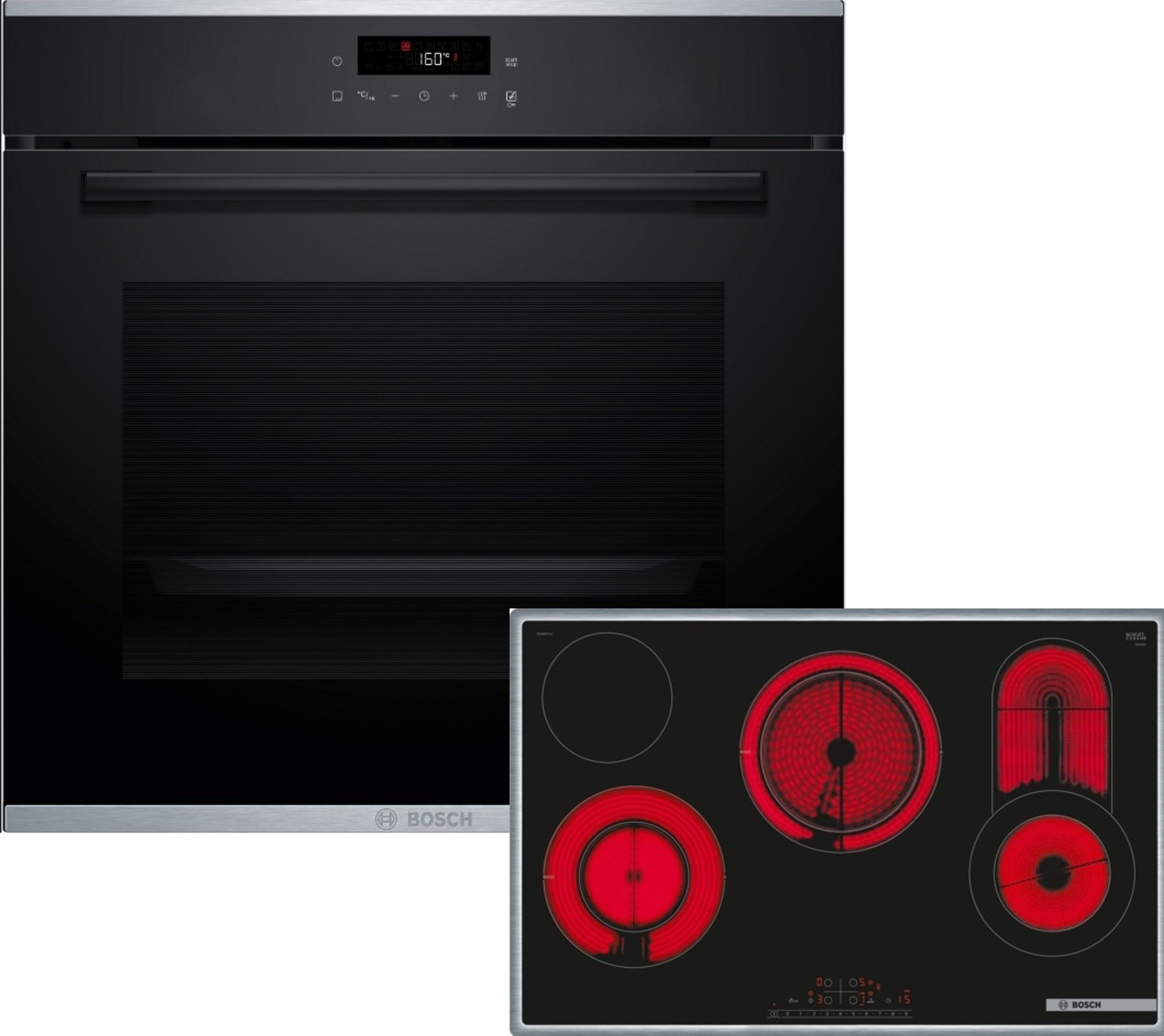 BOSCH Backofen-Set 4 HBA271BB3, mit nachrüstbar, AutoPilot, Halogen ...