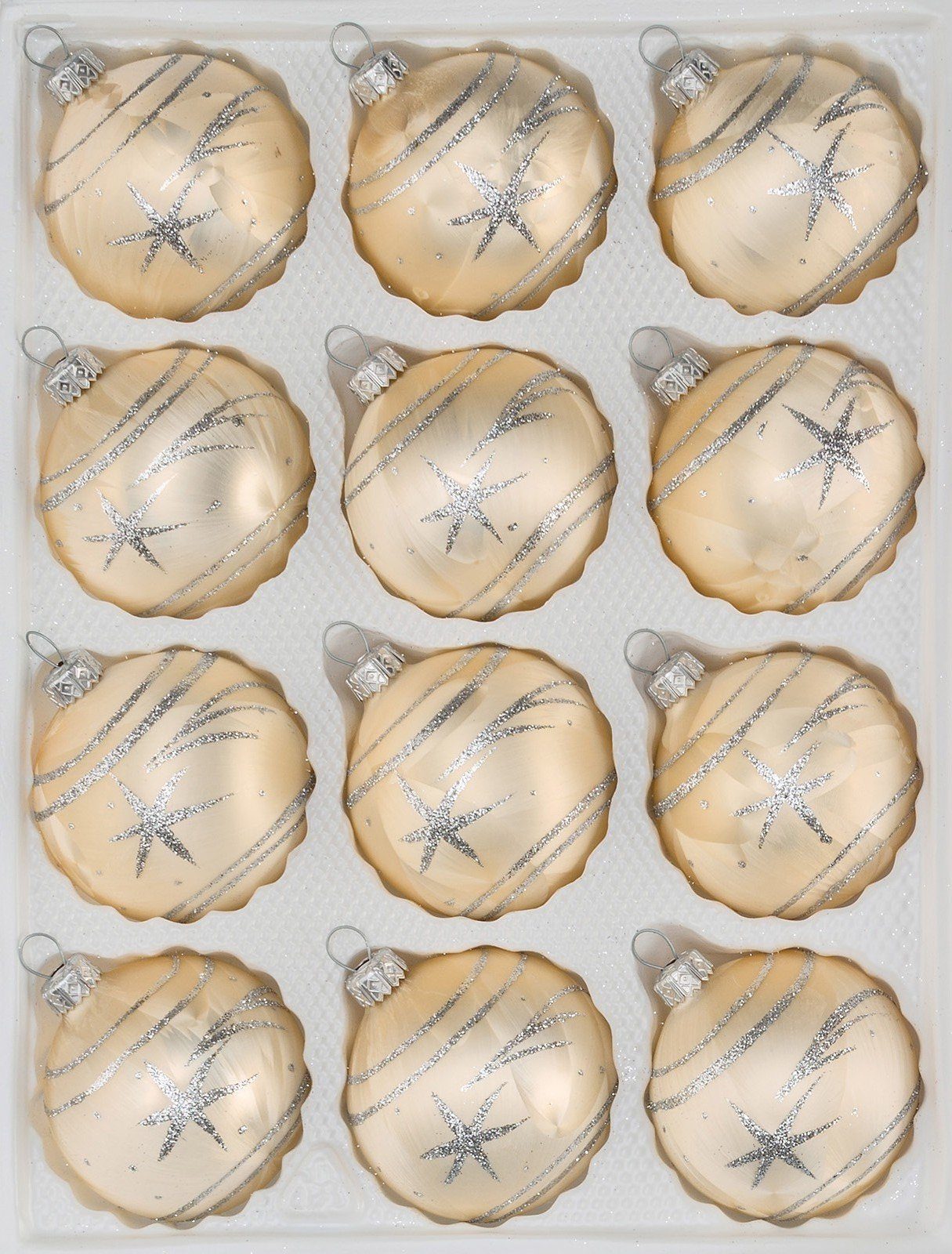 Navidacio Weihnachtsbaumkugel 12 Tlg Glas Weihnachtskugeln Set In Ice