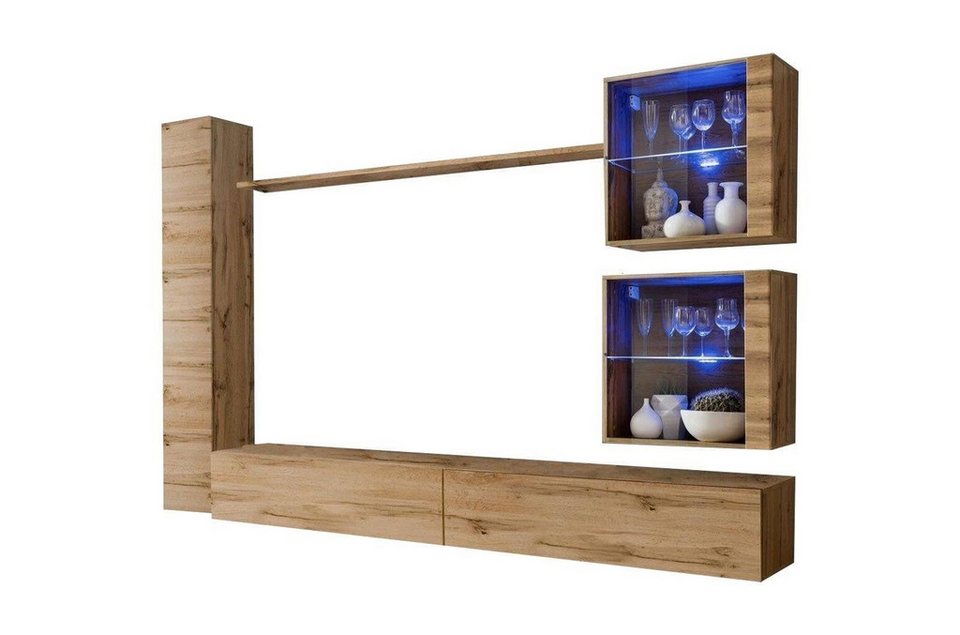 Xlmoebel Wohnwand Braun Wohnmöbel Wandregal Designer Fernsehmöbel