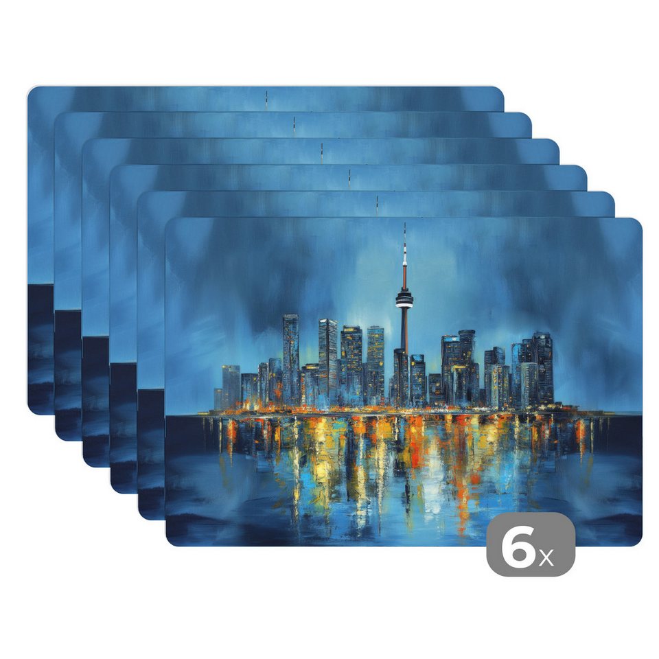 Muchowow Platzset Skyline Von Toronto Wasser Lichter Der Stadt