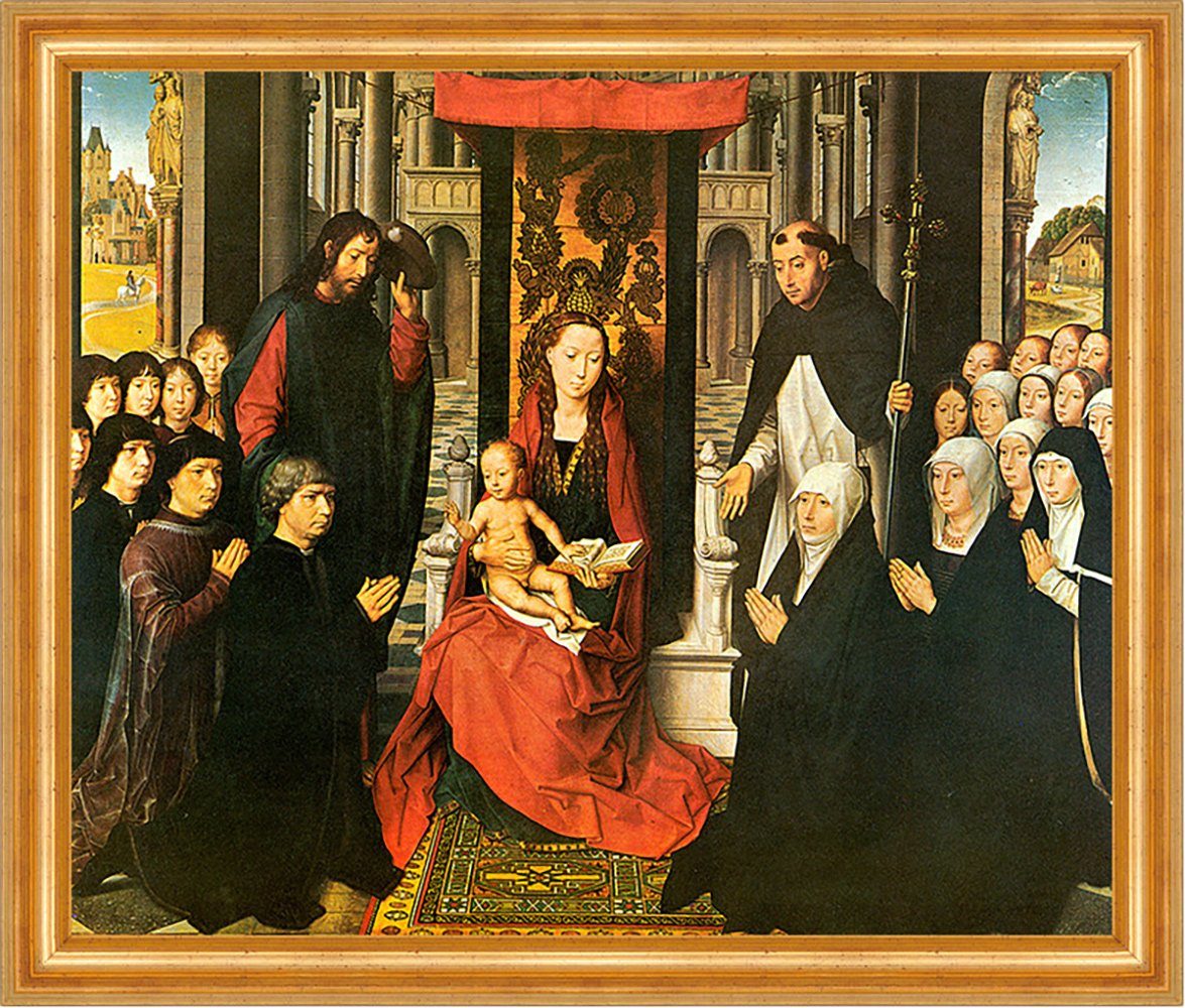 Kunstdruck Thronende Madonna mit Kind Hans Memling Hl Dominikus Jakobus H A3 0019, (1 St)