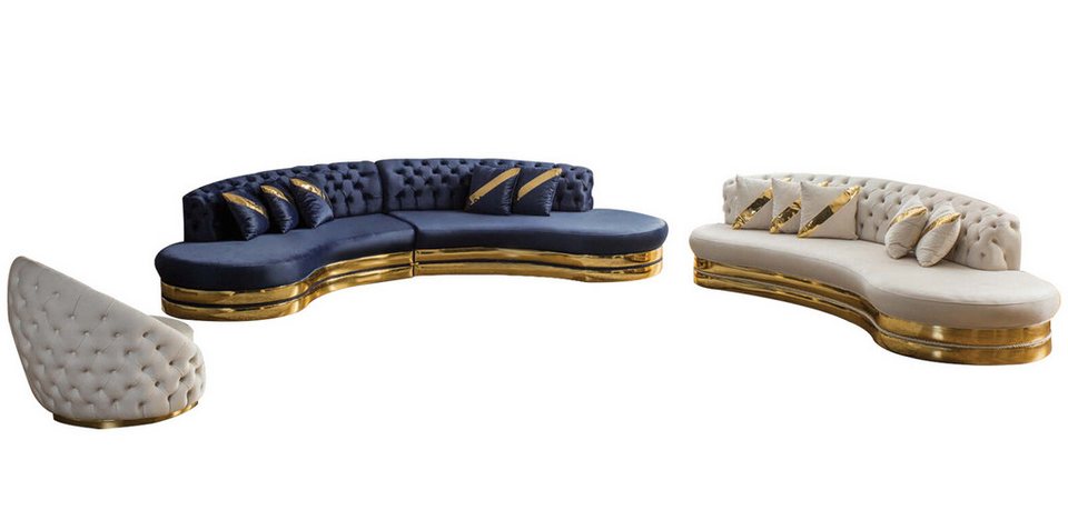 Jvmoebel Wohnzimmer Set Moderne Chesterfield Sofagarnitur Luxuriöser