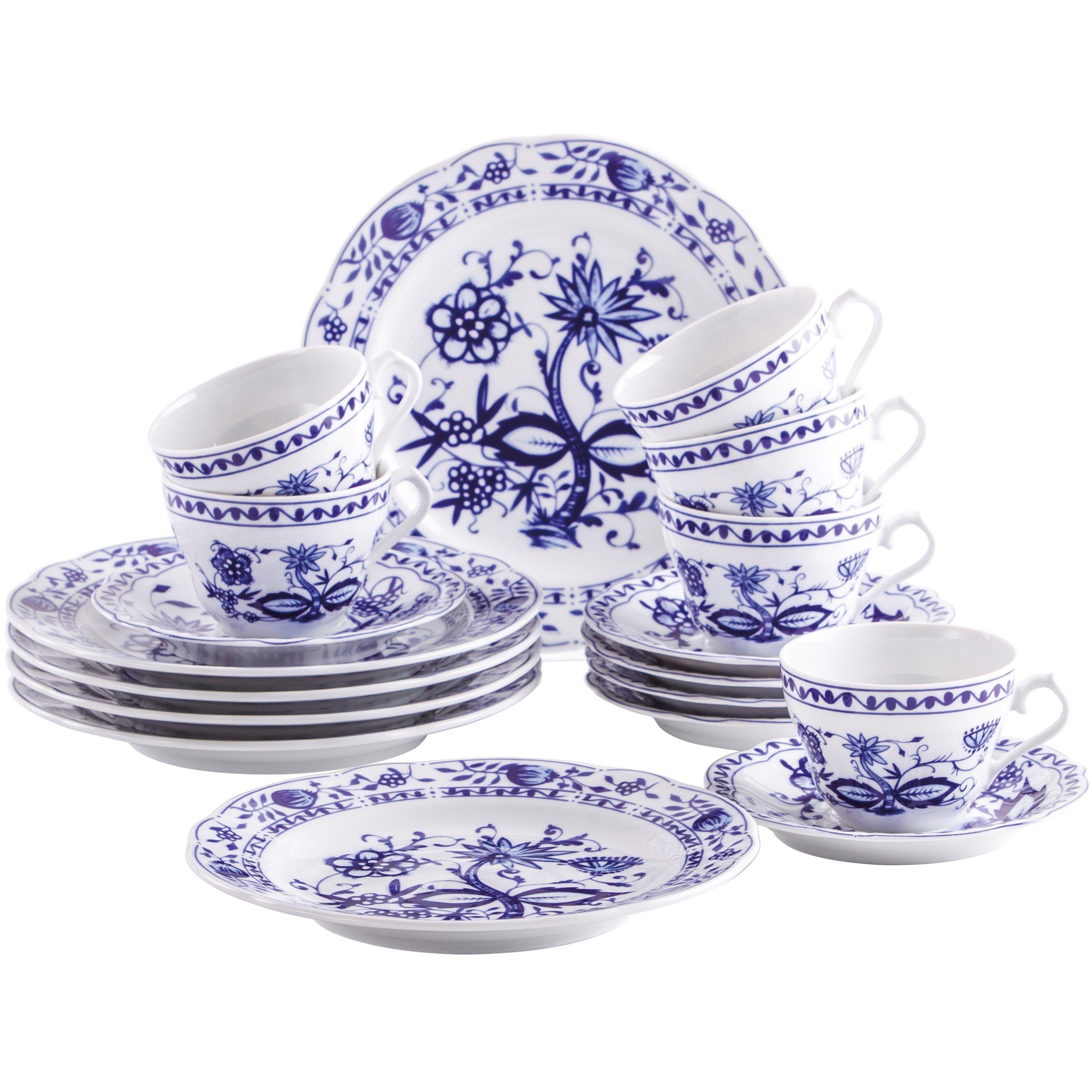 Kahla Kaffeeservice »18 tlg. Zwiebelmuster« (18-tlg), Porzellan, Made in Germany
