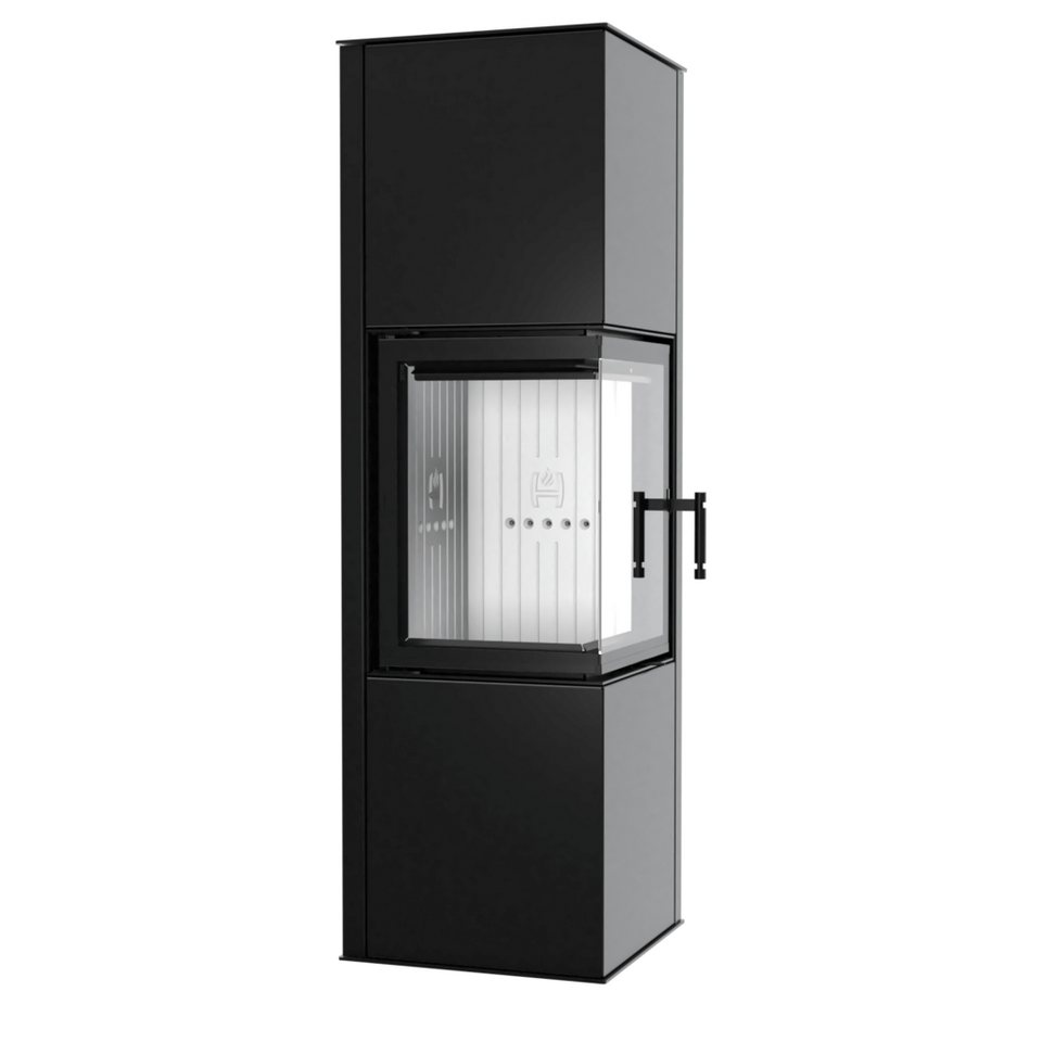 Hitze Kaminofen SIGA Kamin Eckkamin schwarz Brennkammer schwarz ... Hitze Kaminofen SIGA Kamin Eckkamin schwarz Brennkammer schwarz ...