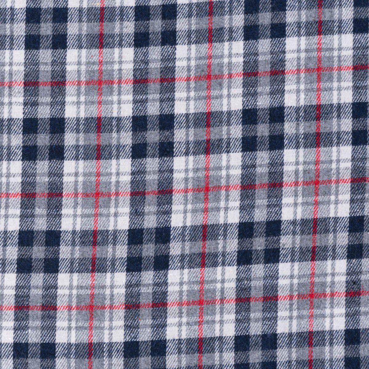 SchÖner Leben Stoff Flanellstoff Bekleidungsstoff Karos Grau Blau Rot