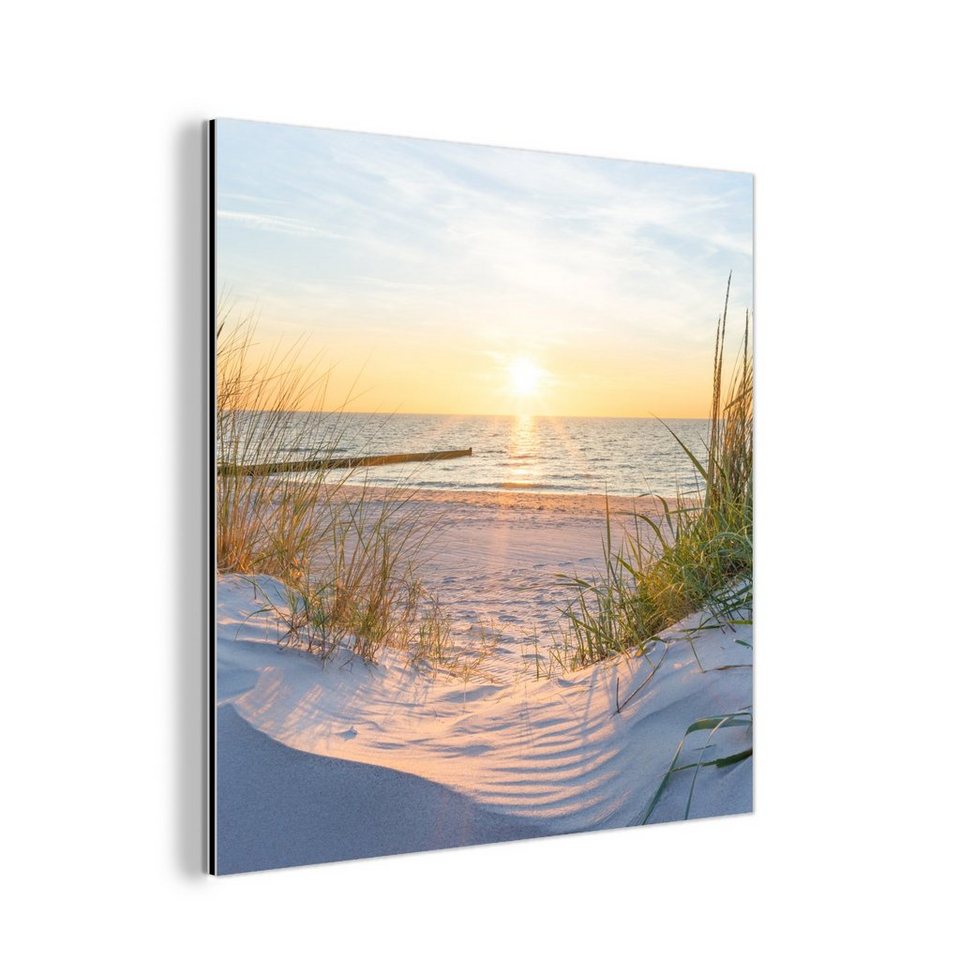 Muchowow Metallbild Strand Sonne Düne Gras Sand Horizont 1