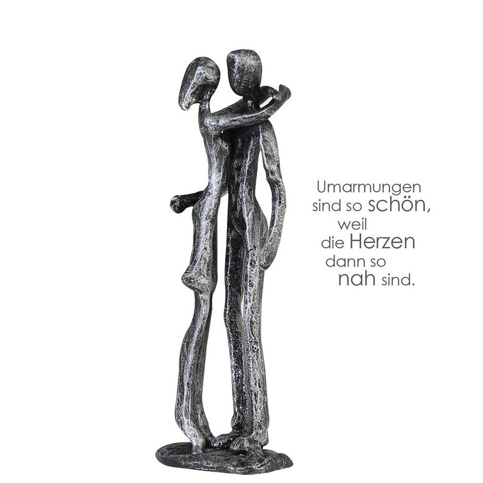 Gilde Skulptur Skulptur Couple 18 Cm Höhe Silberfarben Eisen 1