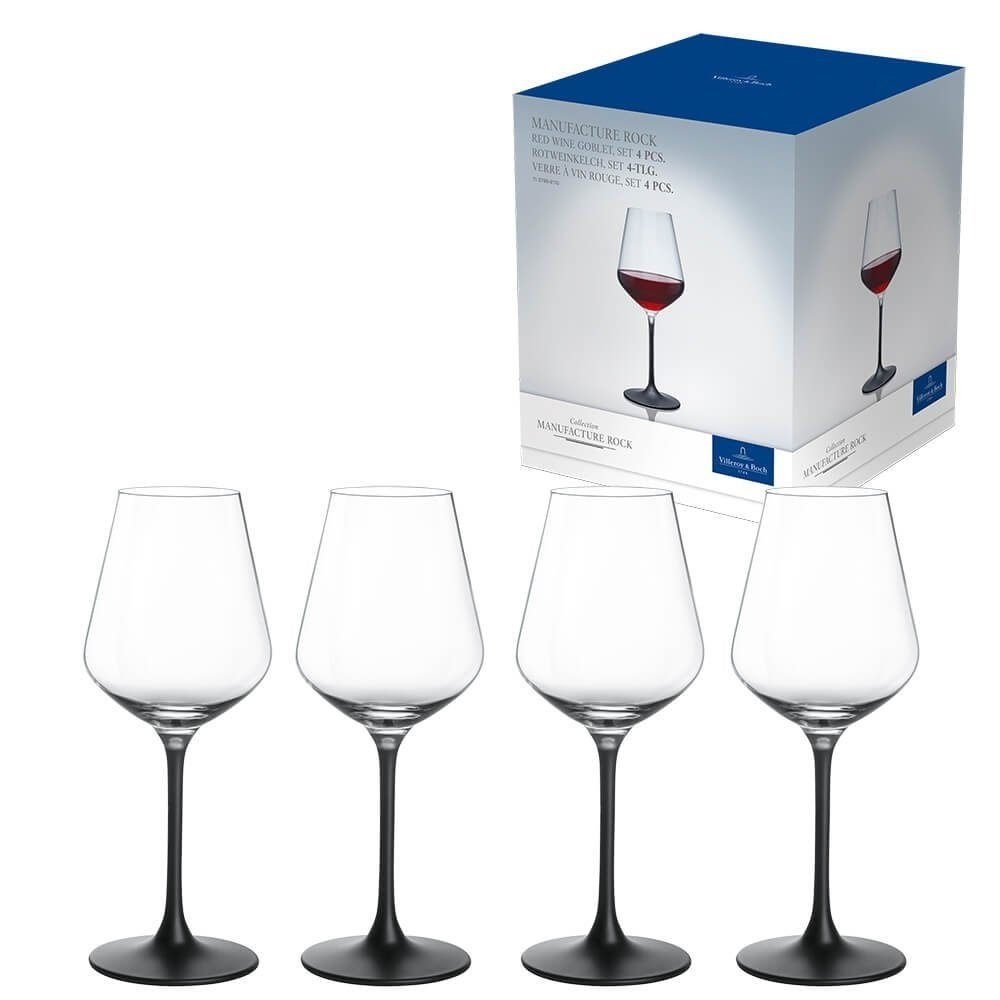 Villeroy & Boch Rotweinglas Manufacture Rock Rotweingläser 470 ml 4er Set, Glas, Produktart ...