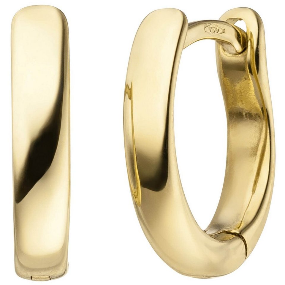 Schmuck Krone Paar Creolen Paar Ohrringe Creolen 13x2,8mm aus 750 Gold ... Schmuck Krone Paar Creolen Paar Ohrringe Creolen 13x2,8mm aus 750 Gold ...