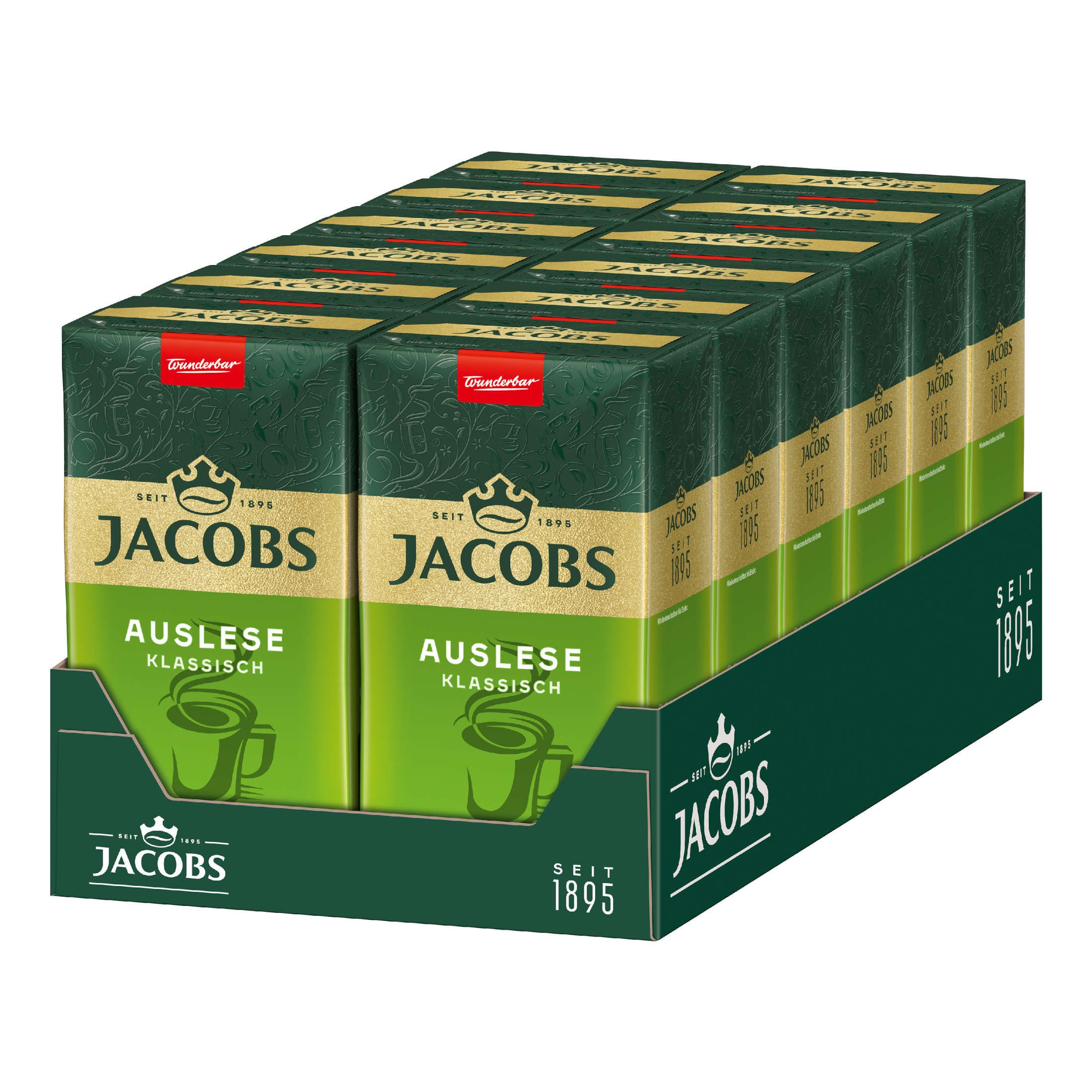 JACOBS Kaffee Filterkaffee Auslese Klassisch gemahlener Röstkaffee 12 x ...