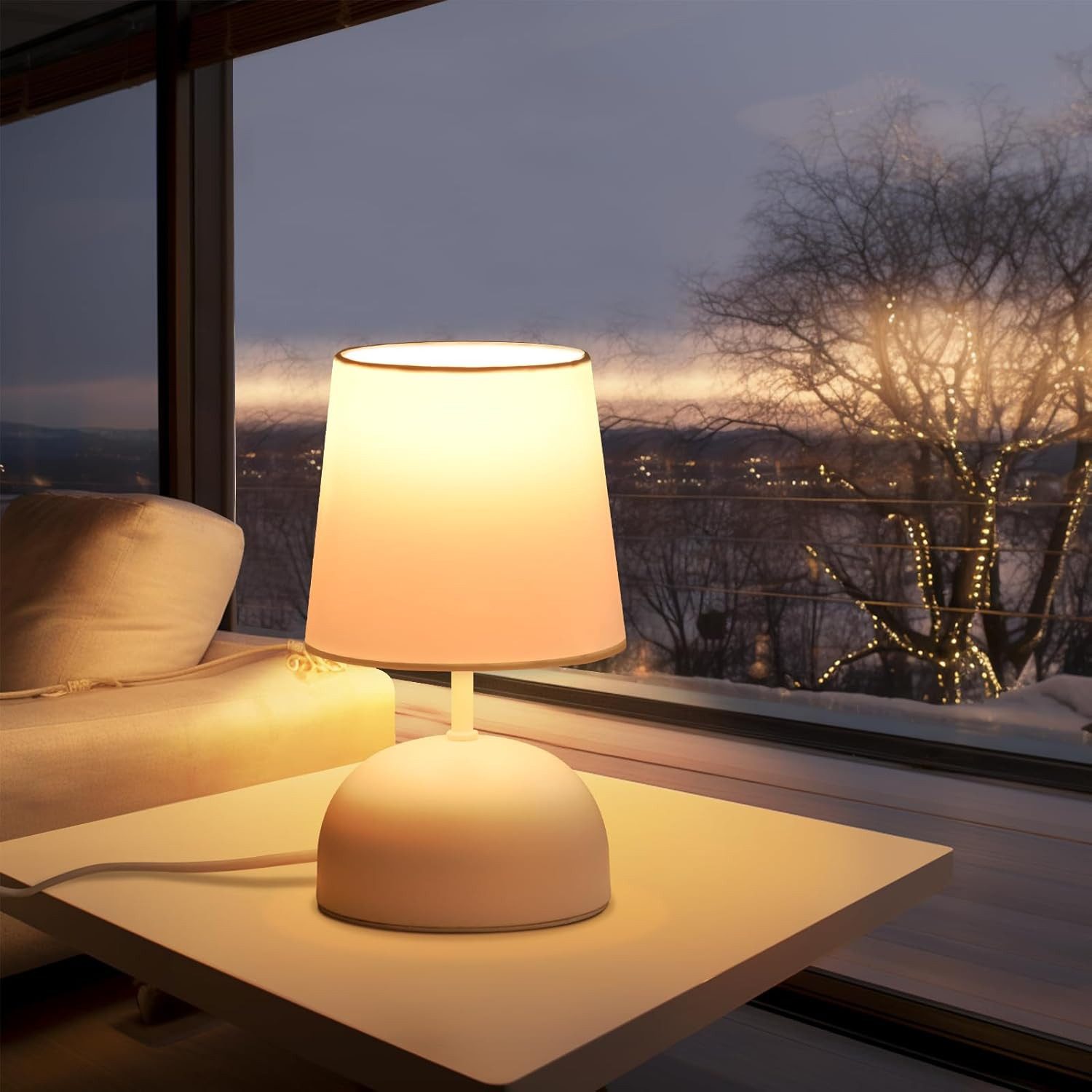 ZMH Tischleuchte LED Tischlampe Schlafzimmer Wohnzimmer E14 Modern ...