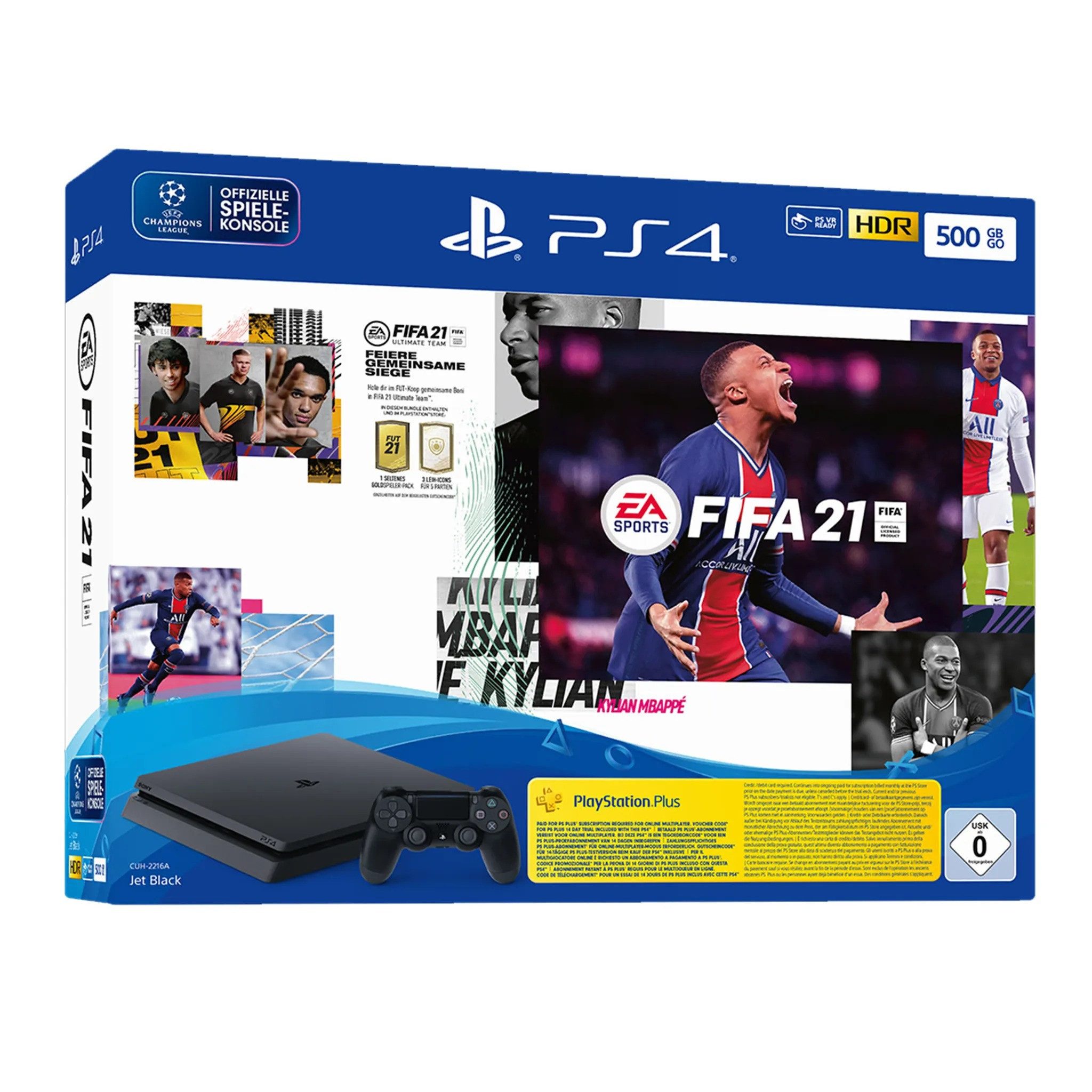 Playstation Sony PlayStation 4 (PS4 Konsole) Slim 500GB + FIFA 21 Disk ...