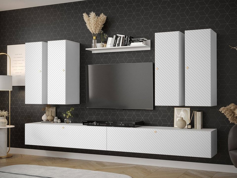 Mirjan24 Wohnwand Waldi Slim Ii 4 7er Set 4x Hängeschrank 2x Tv