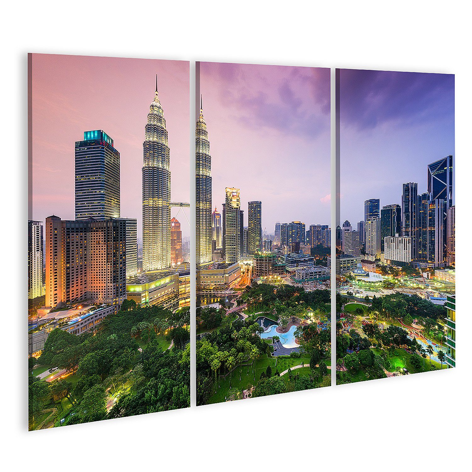 islandburner Leinwandbild Bild auf Leinwand Kuala Lumpur Malaysia Stadt Skyline Wandbild Poster