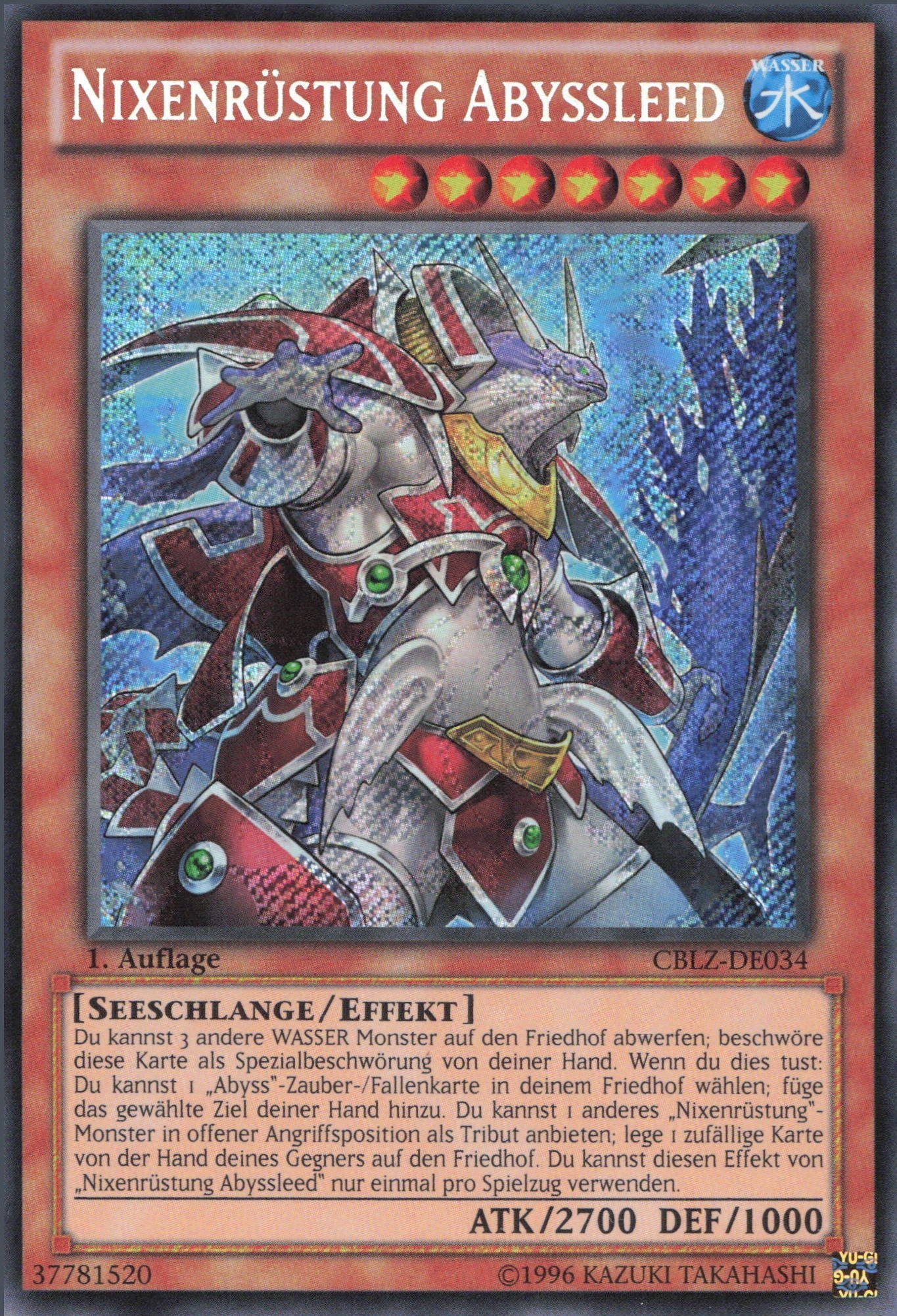 ReCollectibles Sammelkarte YuGiOh Karte Nixenrüstung Abyssleed, Yu-Gi-Oh! Karte CBLZ-DE34 Secret ...