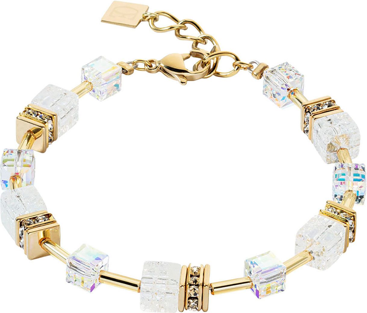 COEUR DE LION Armband Schmuck Edelstahl GeoCUBE® Iconic Nature Würfelkette, 3018/30-1416, Made ...