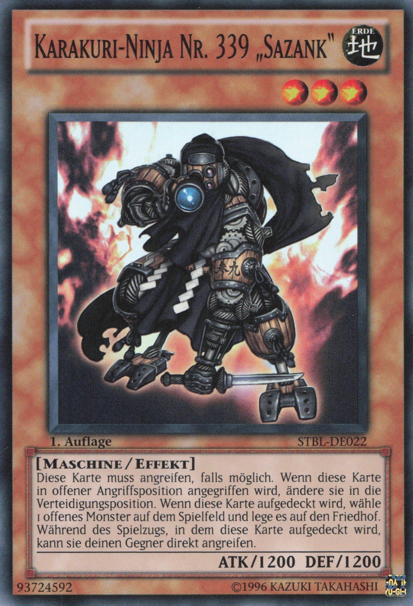 ReCollectibles Sammelkarte YuGiOh Karte Karakuri-Ninja Nr. 339 "Sazank", Yu-Gi-Oh! Karte STBL ...