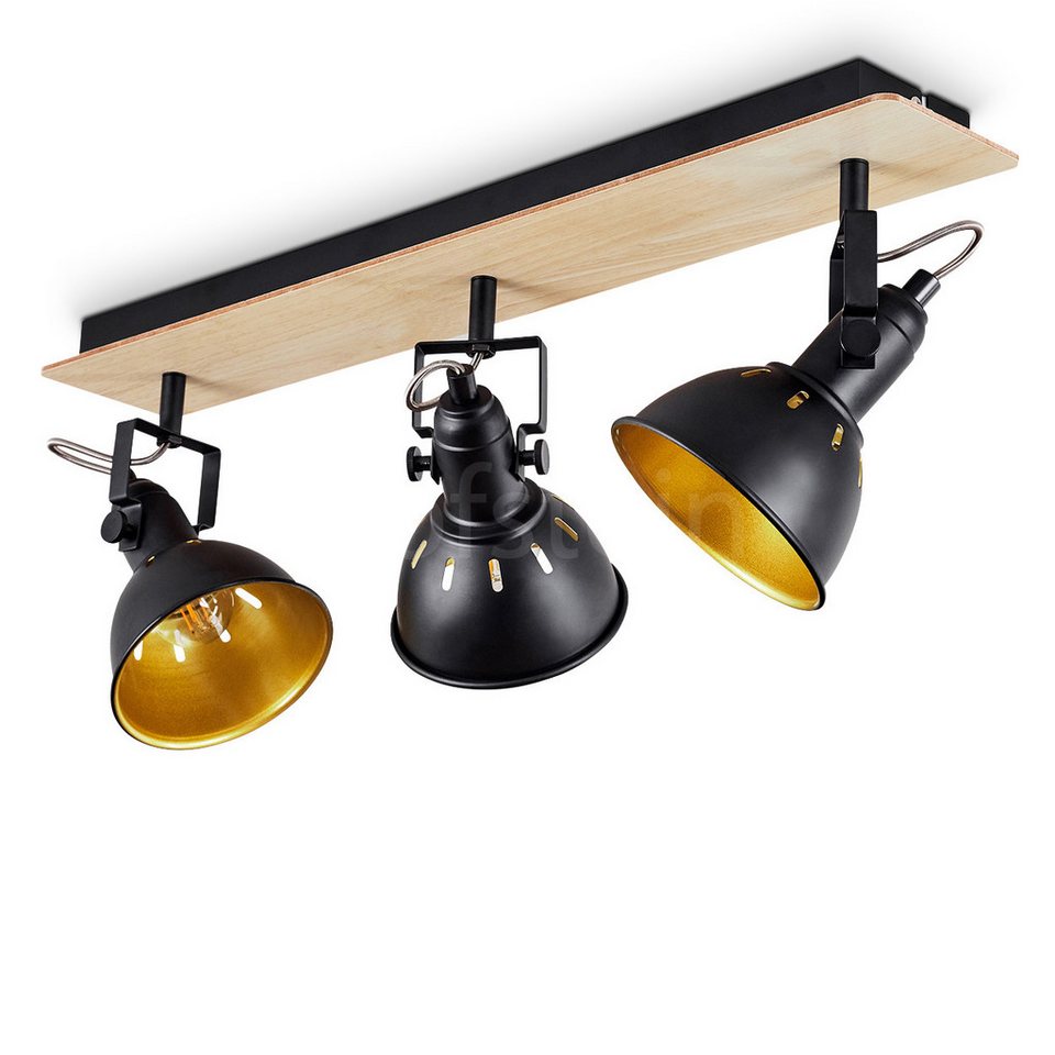 Hofstein Deckenleuchte Arazane Deckenlampe Aus Metallholz In Schwarz