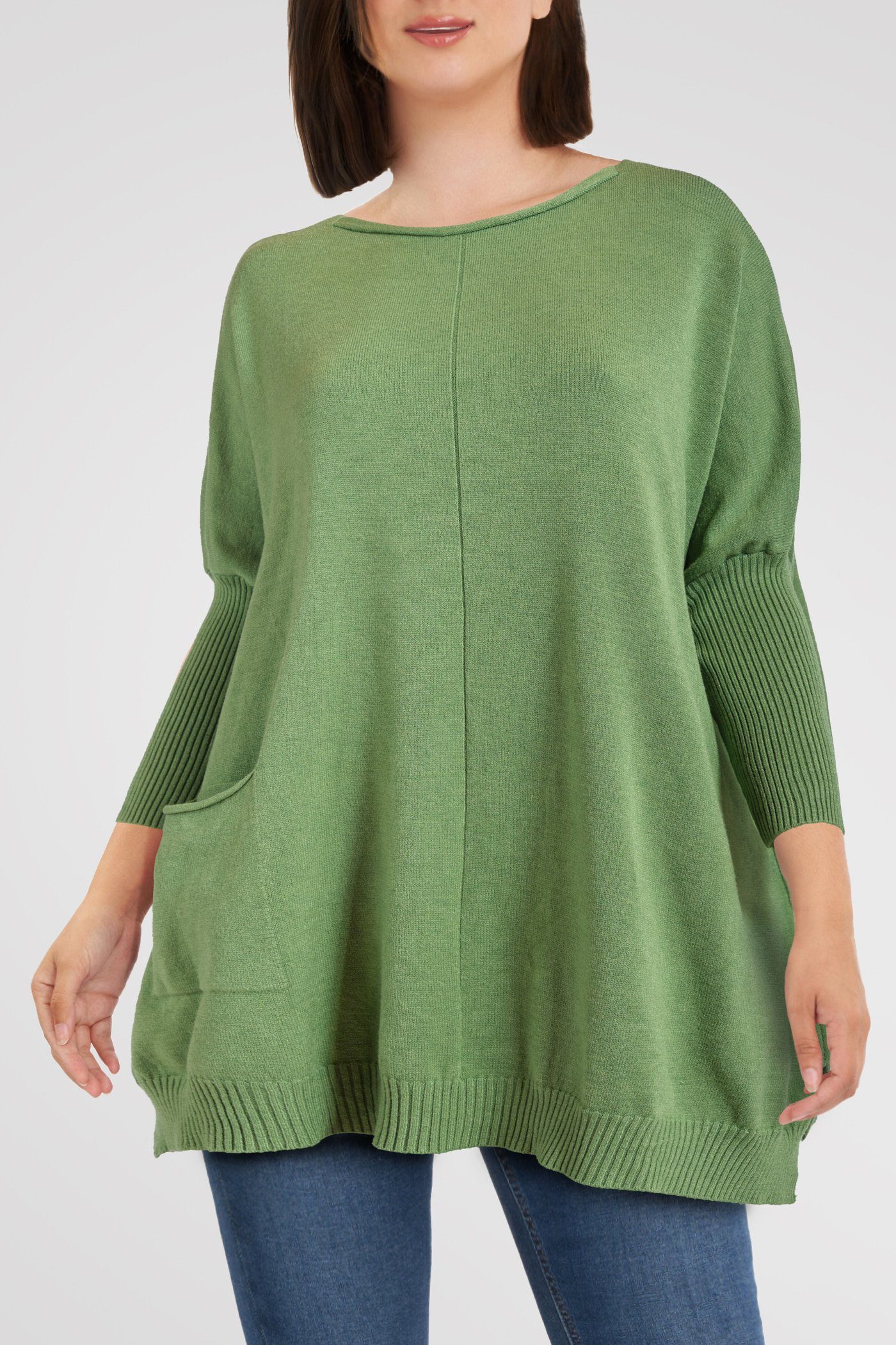 Olivgruner Pulli Damen