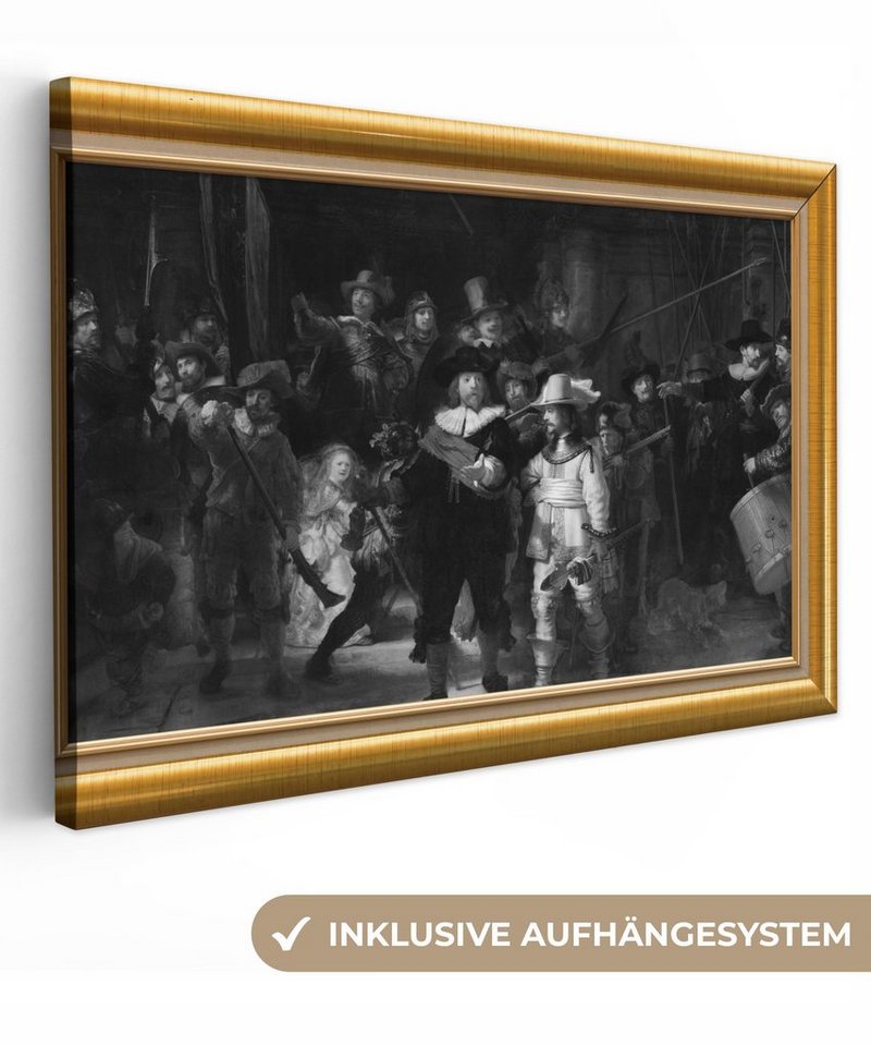 Onemillioncanvasses® Leinwandbild Nachtwache Van Rijn Liste Gold