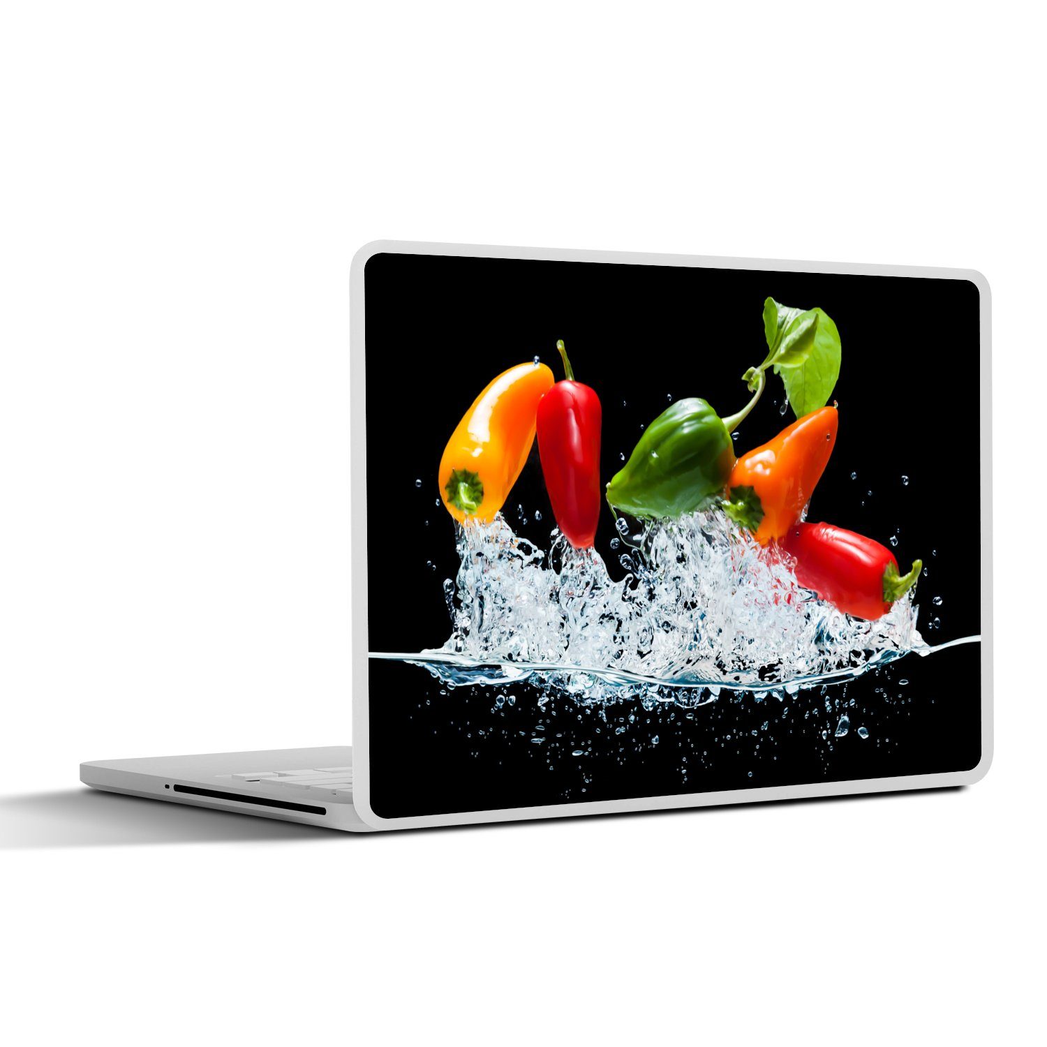 Muchowow Wandsticker Paprika Schwarz Gemüse Wasser Blatt 1 St