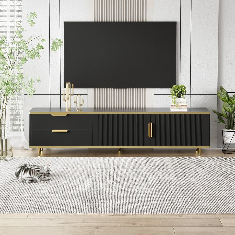 Redom Lowboard Tv Schrank Fernsehtisch Tv Board Mit Marmorstruktur 2