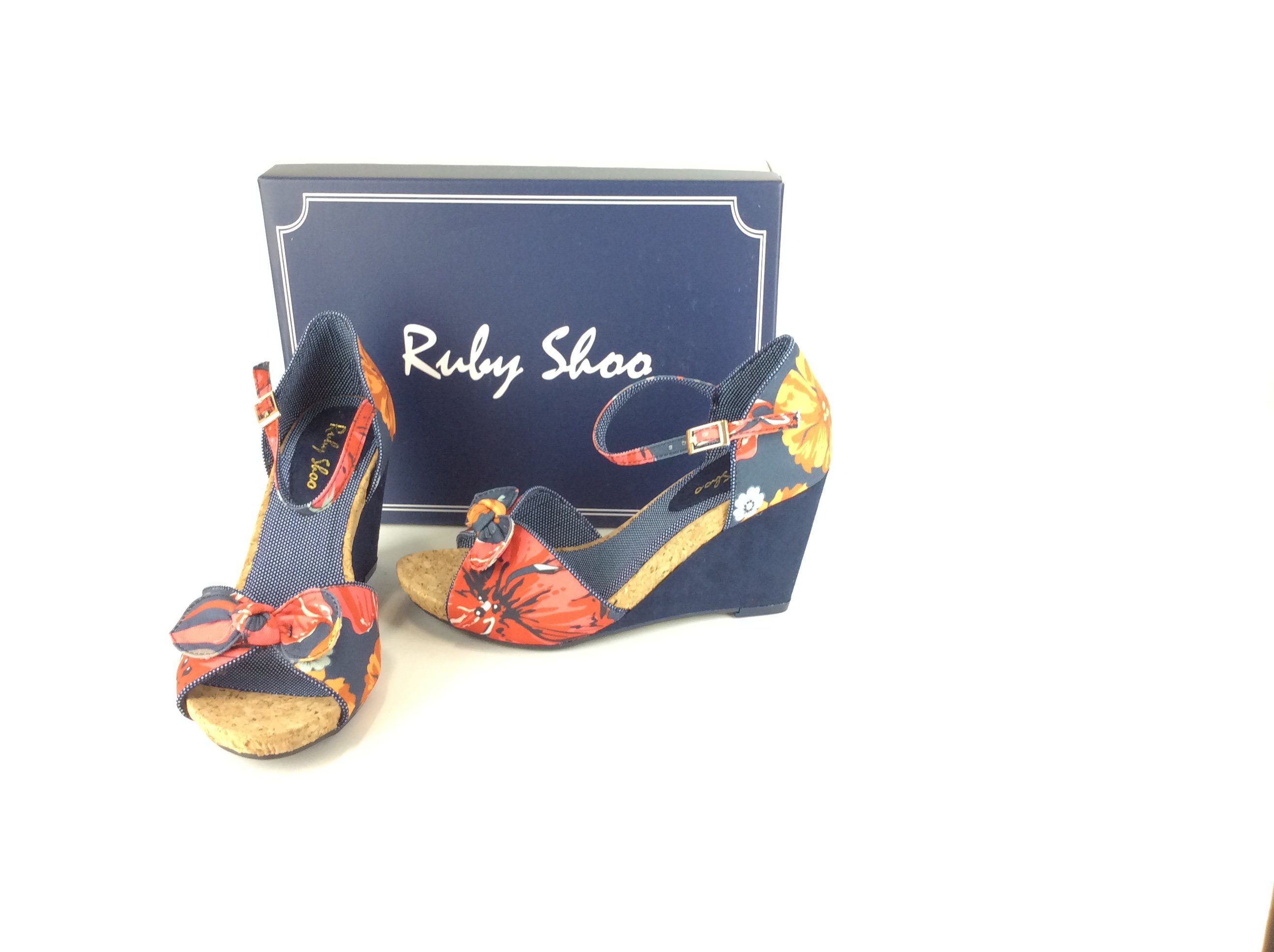 Ruby Shoo Ruby Shoo Keilsandale Molly, 7,5 cm Absatz, dunkelblau m ...