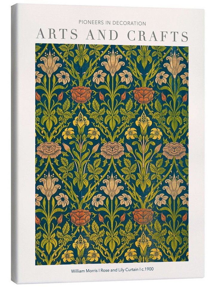 Posterlounge Leinwandbild William Morris Arts And Crafts Rose And