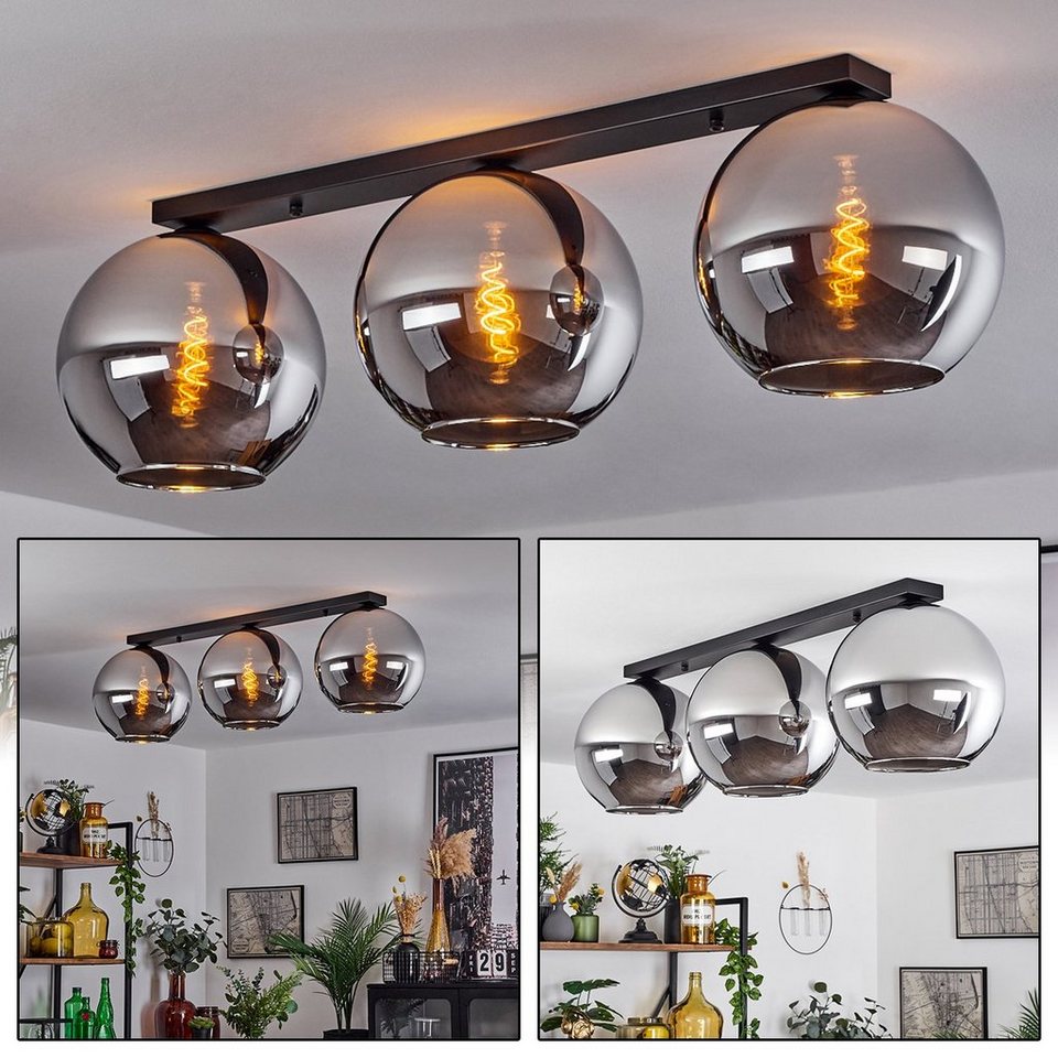 Hofstein Deckenleuchte Cesaro Moderne Deckenlampe Aus Metallglas In
