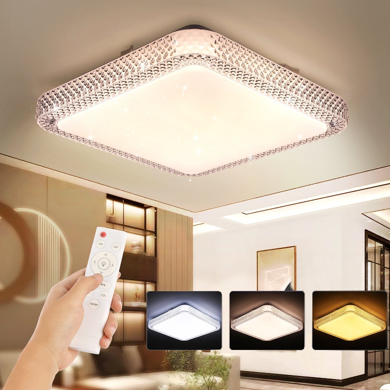 Oyajia Deckenleuchte 32w Led Deckenleuchte Sternenhimmel Lampen