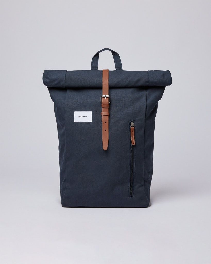 Sandqvist Rucksack Dante Navy with Cognac