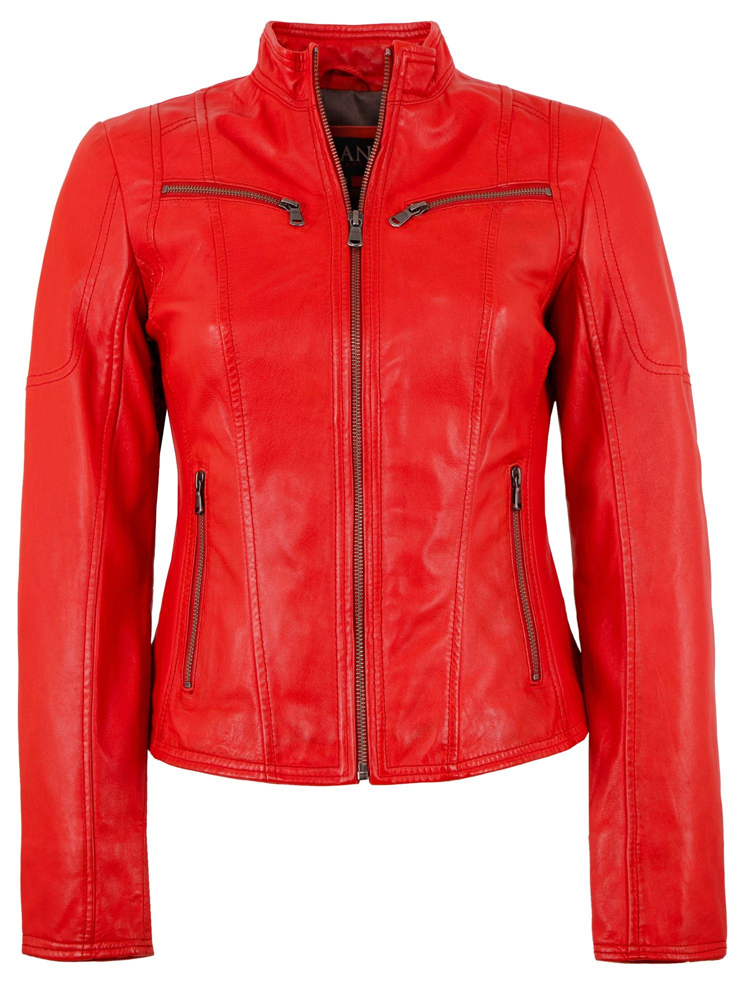 Jilani Lederjacke Gauri Echtleder Damen Lederjacke Lammnappa helles rot