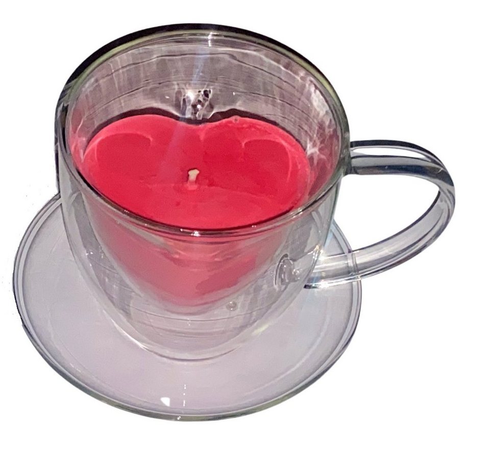 Rungassi Formkerze Kerze In Herz Tasse Doppelwandigem Glas Mit