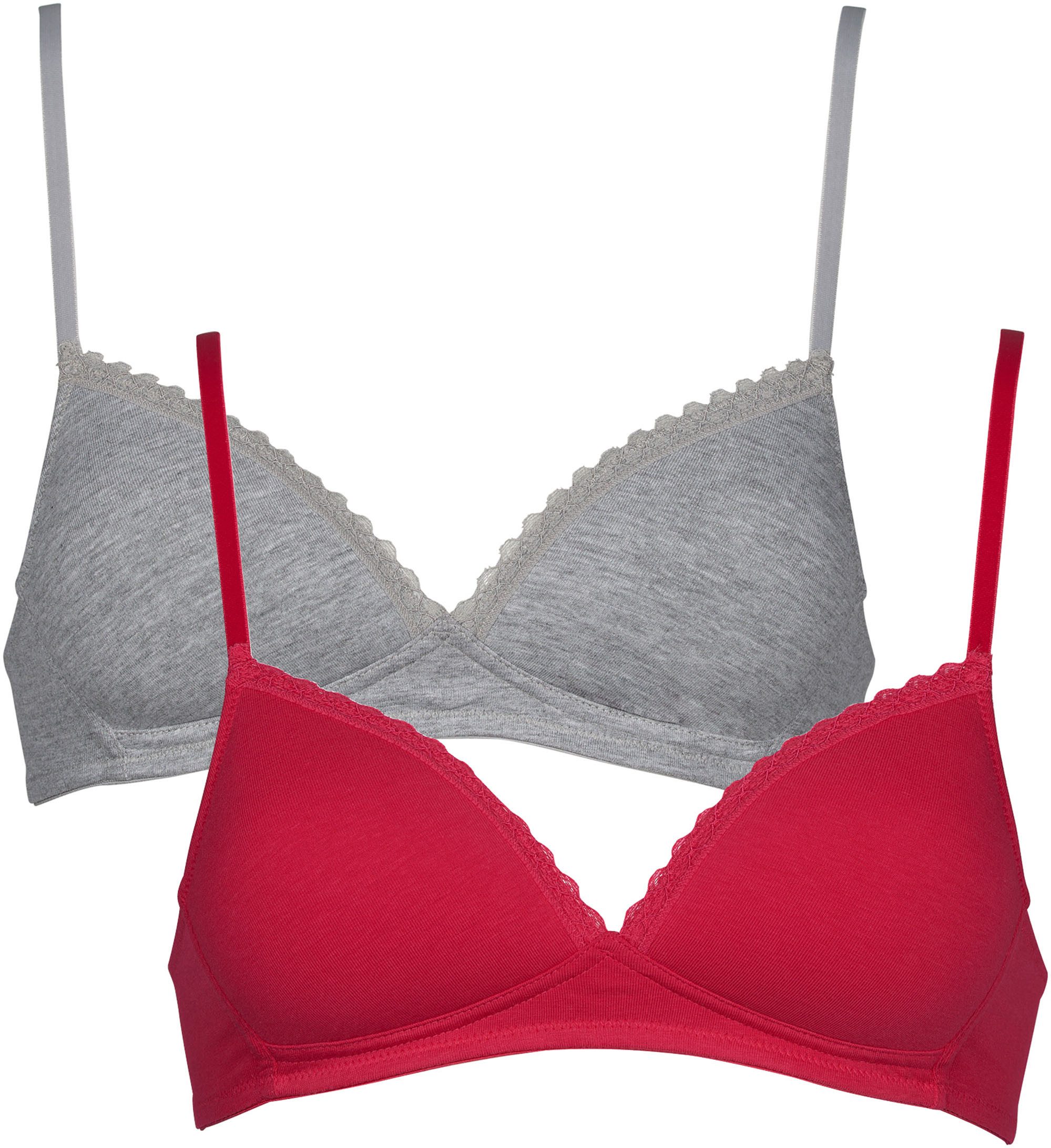 My Basic Soft-BH padded cotton bra (2er-Pack) mit Spitze, wattiert ...
