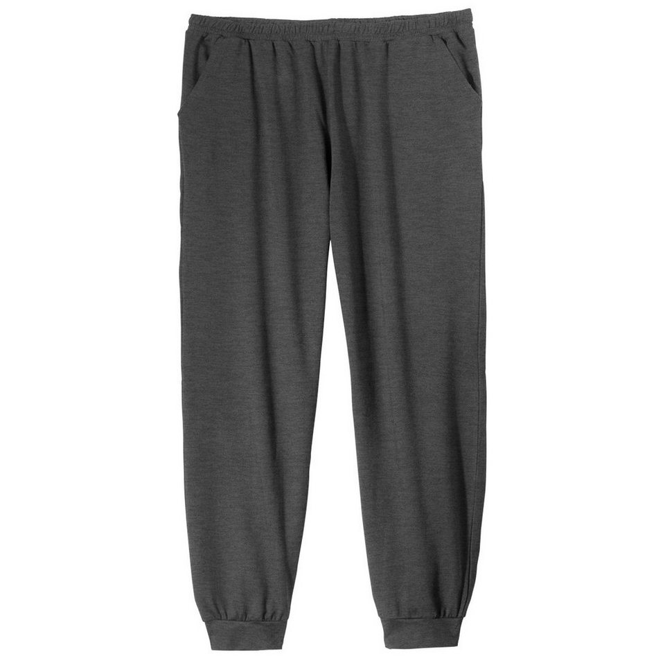 Adamo Sweathose Große Größen Sweathose Lang Anthrazit Melange Adamo Grau