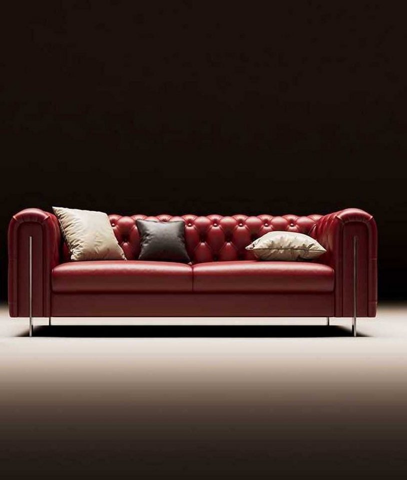 Jvmoebel 3 Sitzer Design Klassiker Chesterfield 3 Sitzer Couch Leder