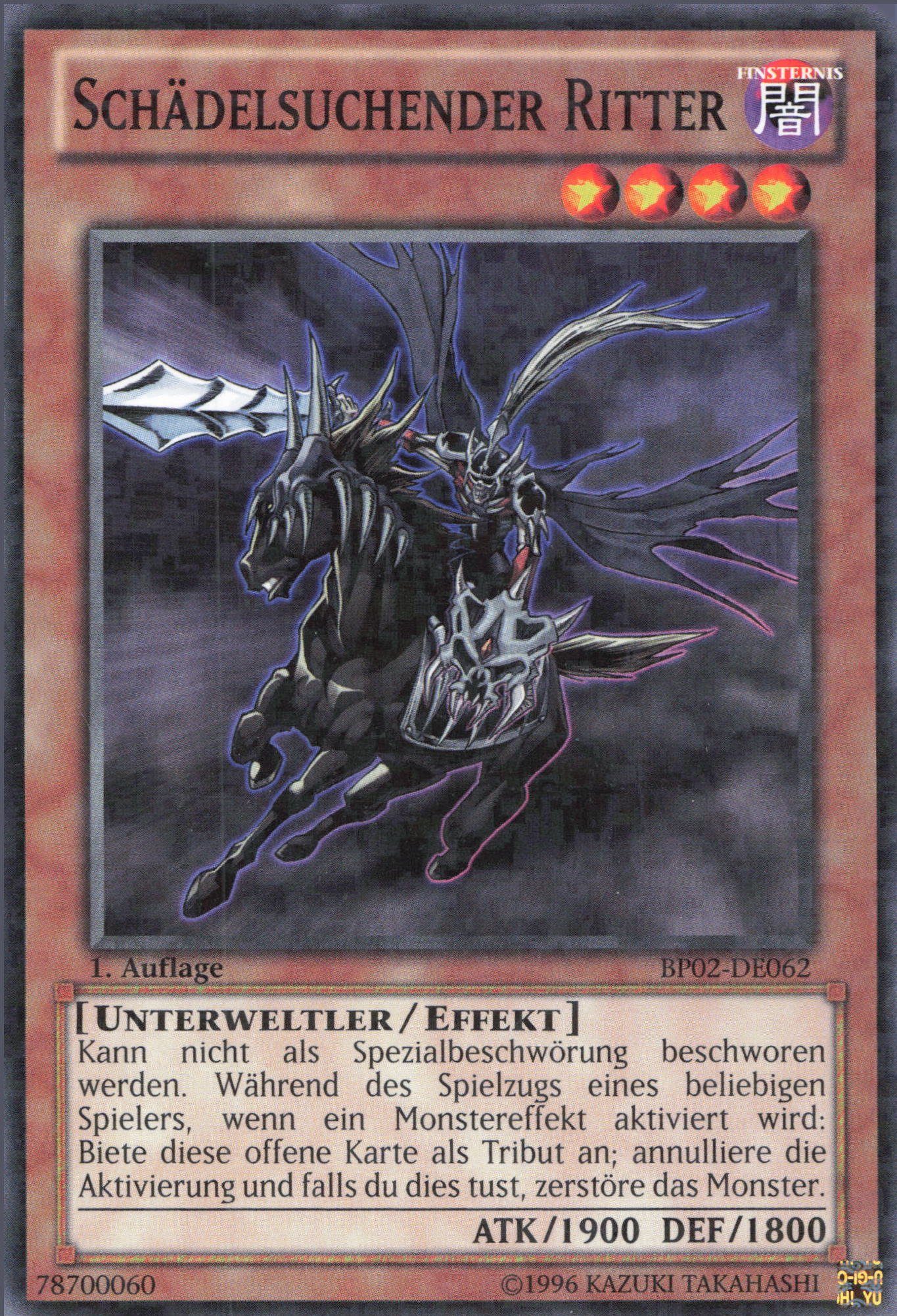 Recollectibles Sammelkarte Yugioh Karte Schädelsuchender Ritter V2