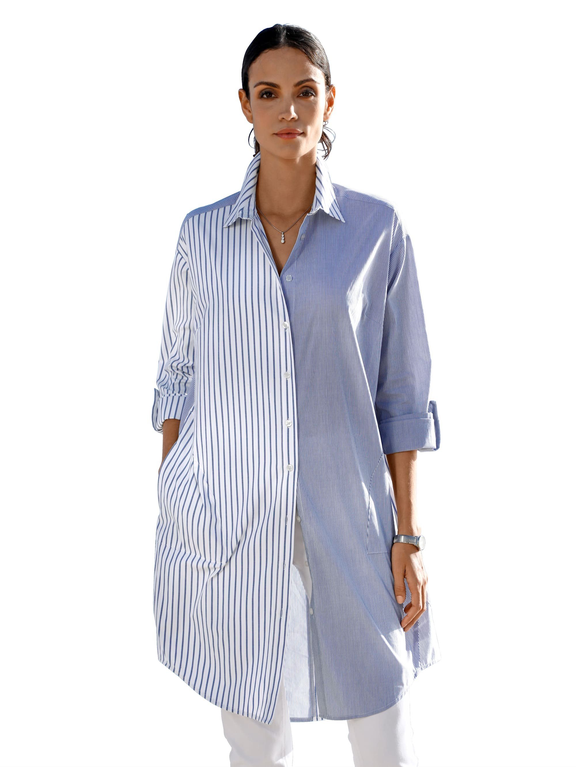 Amy Vermont Longbluse Im Streifendessin Langarm Mit Riegel Zum